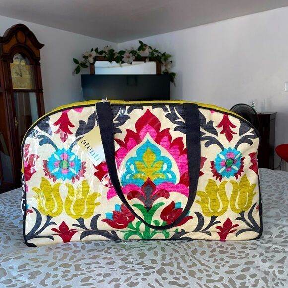 Atenti | Bags | Atenti Usa Made Floralcoated Canvas Travel Bag | Poshmark